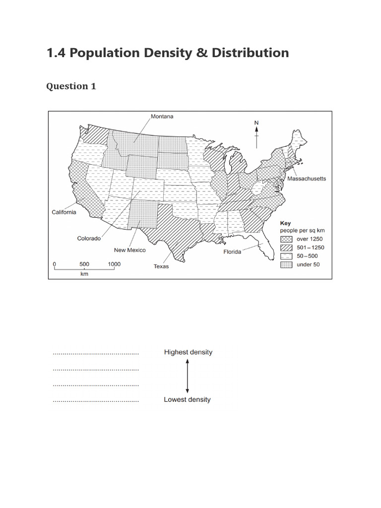 1.4 POPULATION DENSITY AND DISTRIBUTION QUESTIONS | PDF