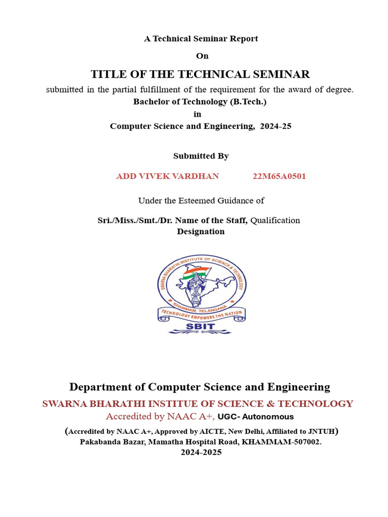 Technical Seminar | PDF