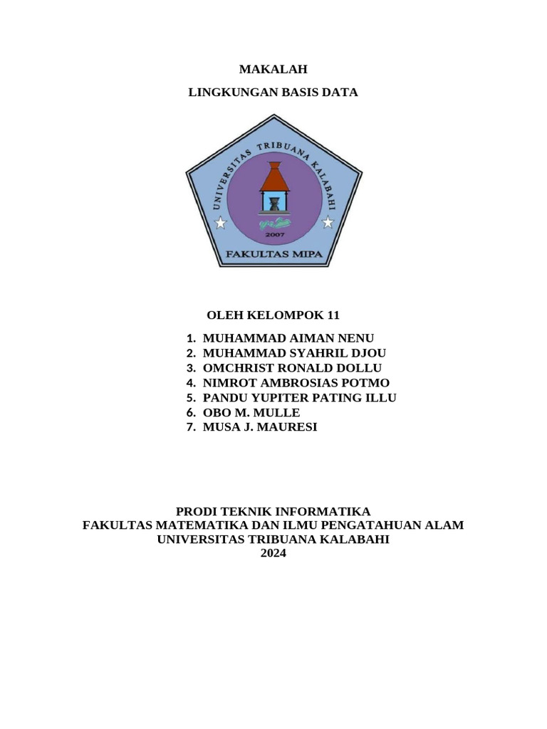 Makalah Lingkungan Basis Data | PDF
