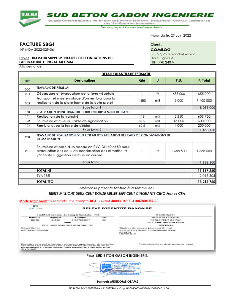 TS Travaux de Fondation Labo Central CMM F2022-29-06 | PDF