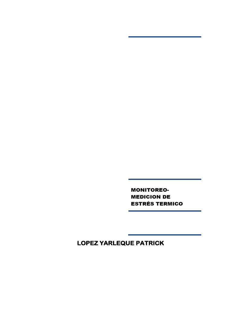 Informe Estres Termico PATRICK | PDF