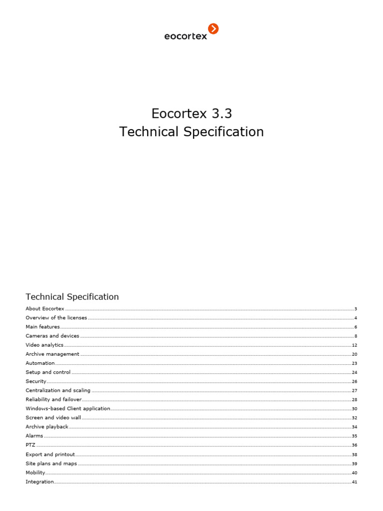 Eocortex Specification 3.3 en | PDF