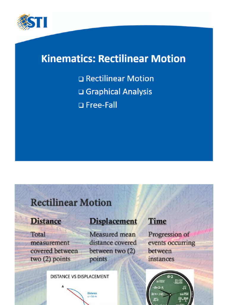WK3 Kinematics Rectilinear Motion | PDF