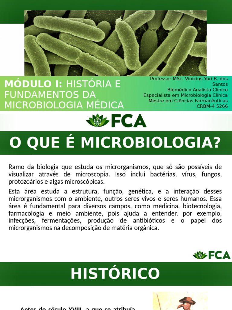 Módulo I - História e Fundamentos Da Microbiologia Médica | PDF