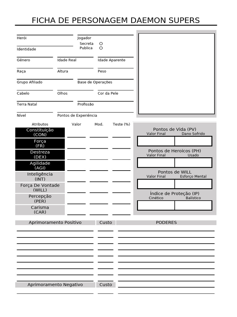 Ficha Daemon Supers 2 | PDF