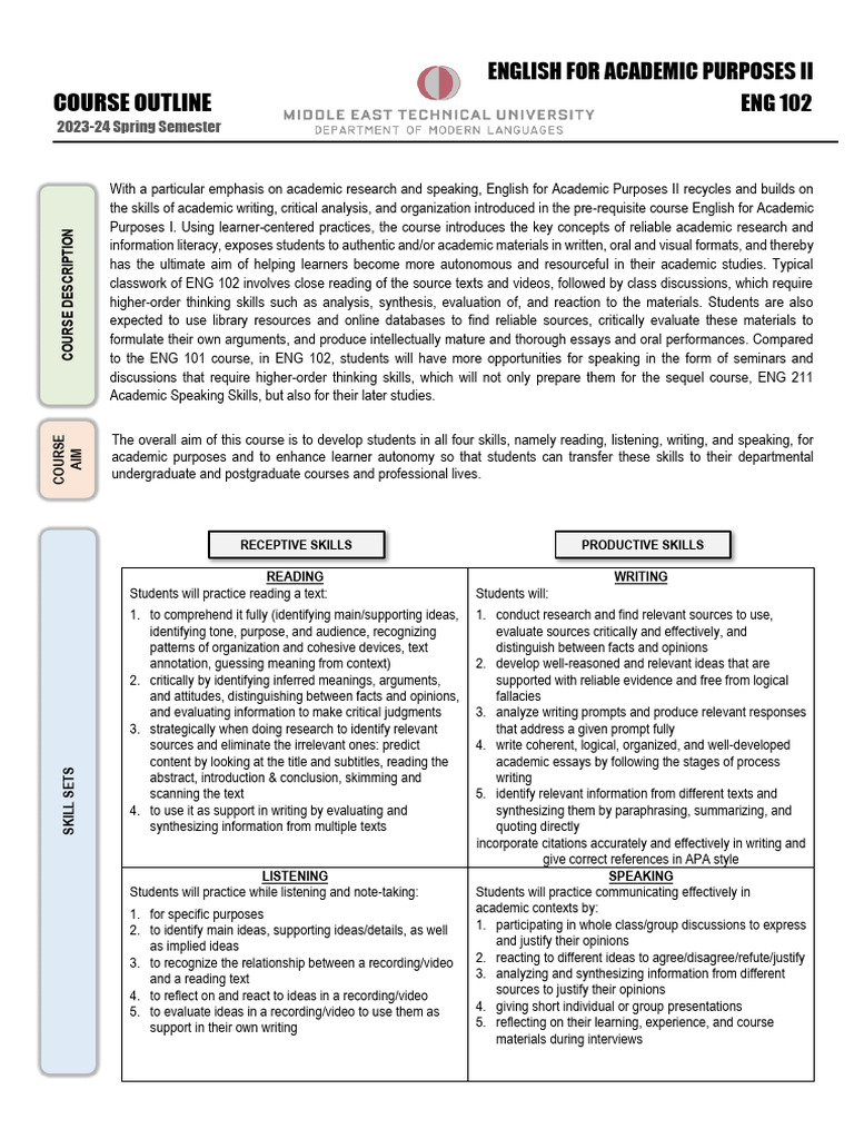 102 Course Outline | PDF