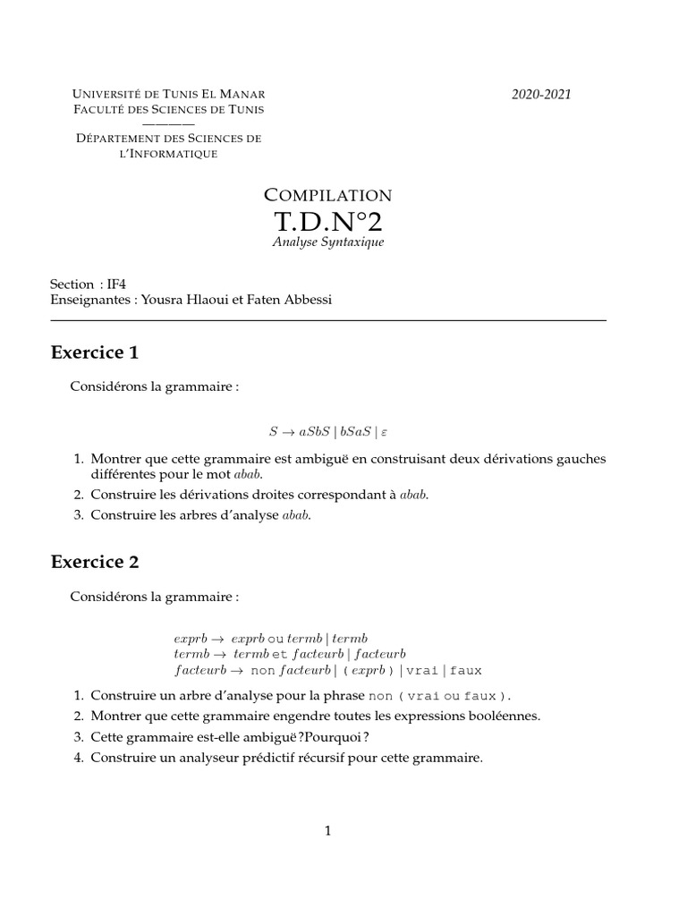 TD2 Comp | PDF | Metalogic | Parsing