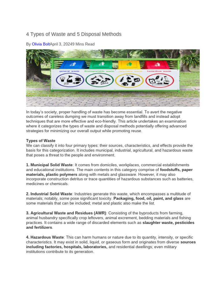 Topics On Methods of Waste Disposal in A Bldg. | PDF