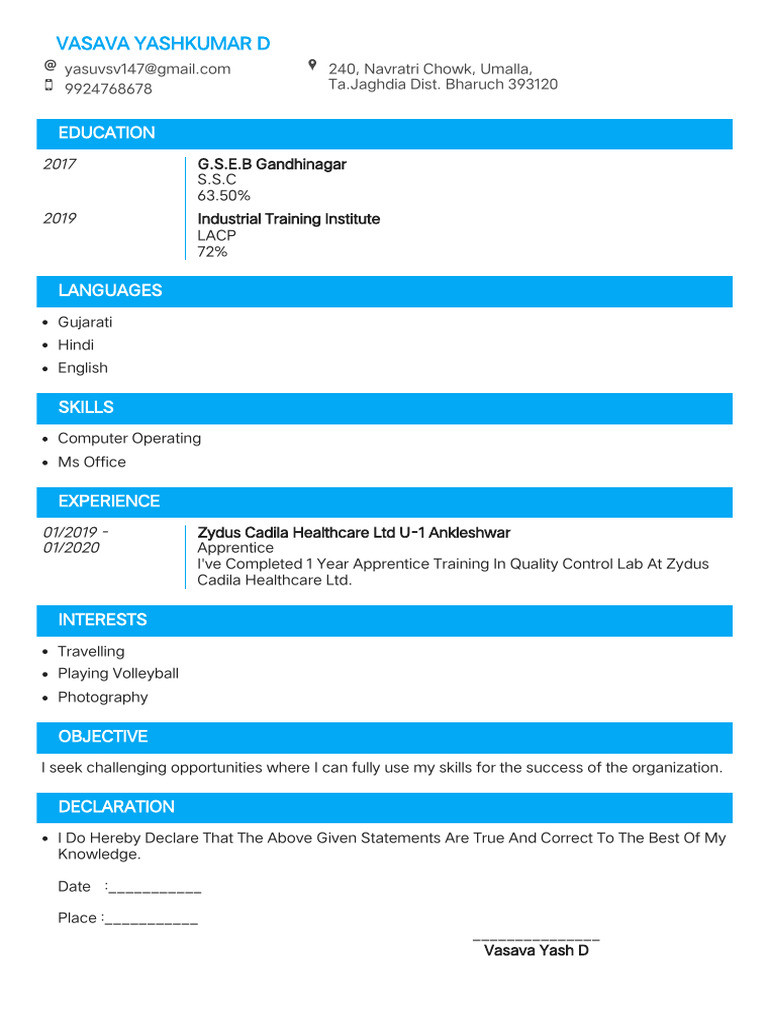 Yash New Resume | PDF