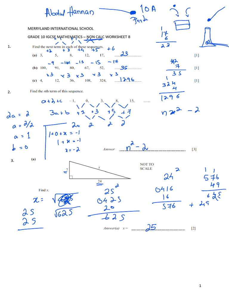 Sequences Surds and Exact Trig Ratios Non Calc | PDF