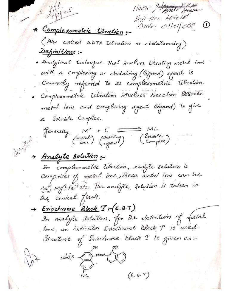 Complexometric Titration | PDF