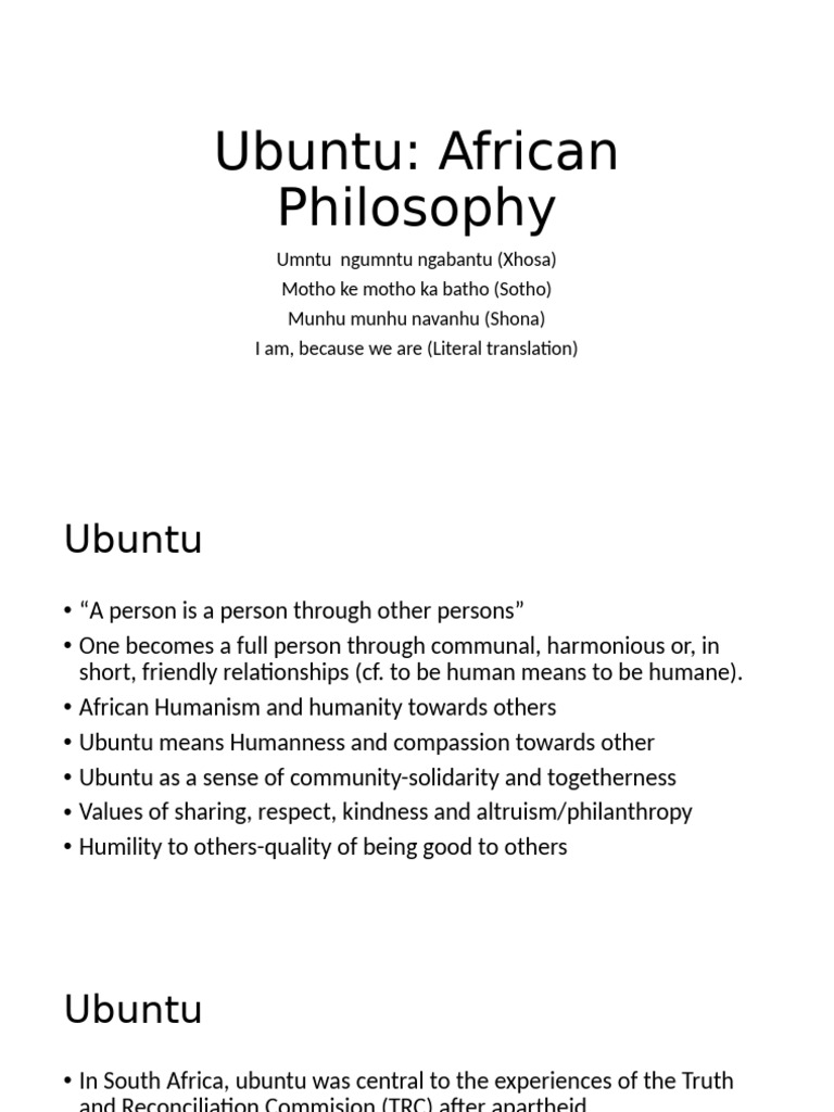 Understanding Ubuntu and African Philosophy | PDF | Sociology | Marxism