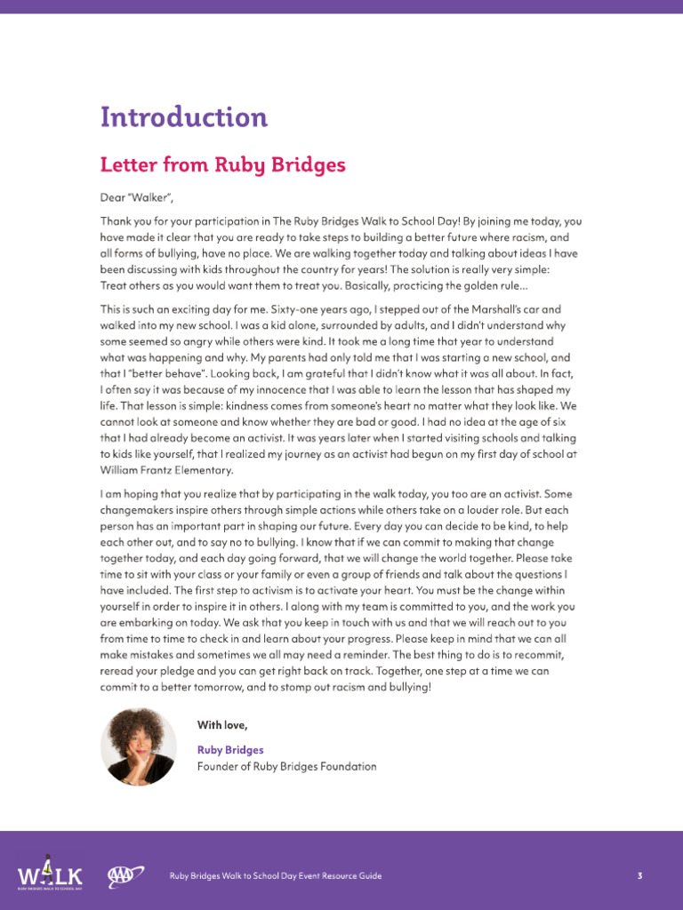 Ruby Bridges Letter | PDF