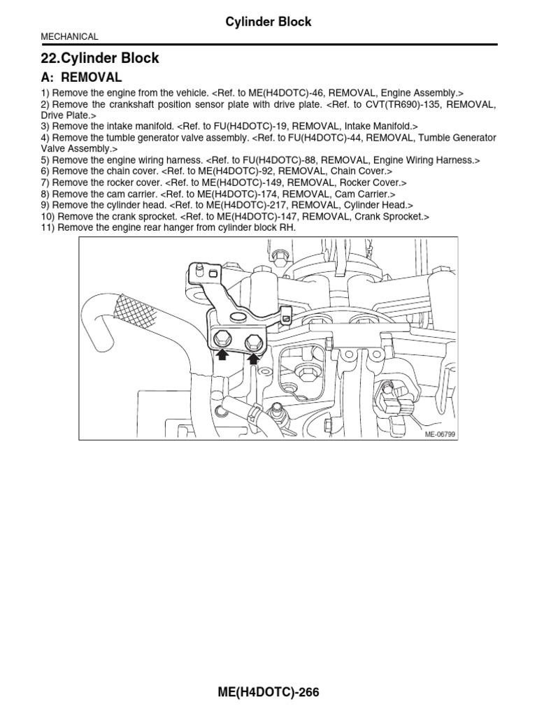 Procedimiento de Desmontaje del Bloque de Cilindros | PDF | Hogar ...