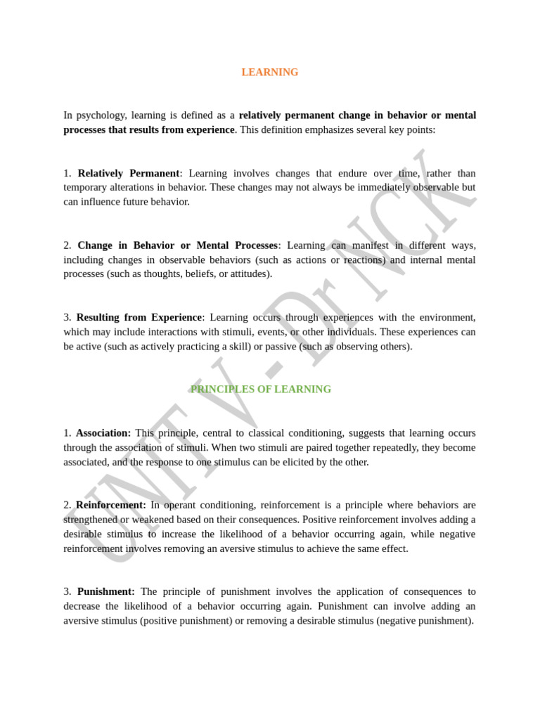 Unit V Learning Pdf