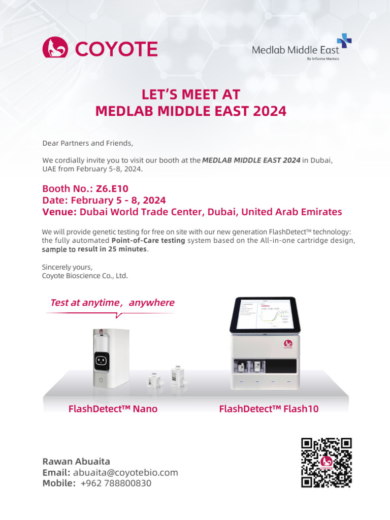 Coyote Invitation Letter V01 - Medlab 2024 | PDF