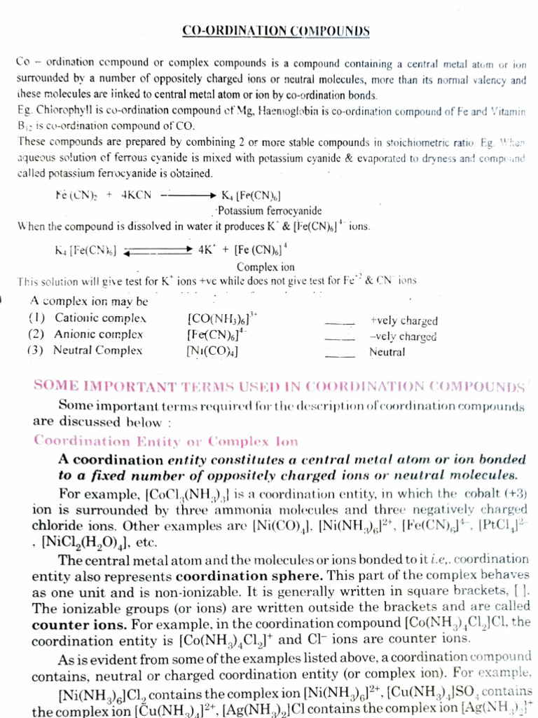 Coordination Compounds | PDF