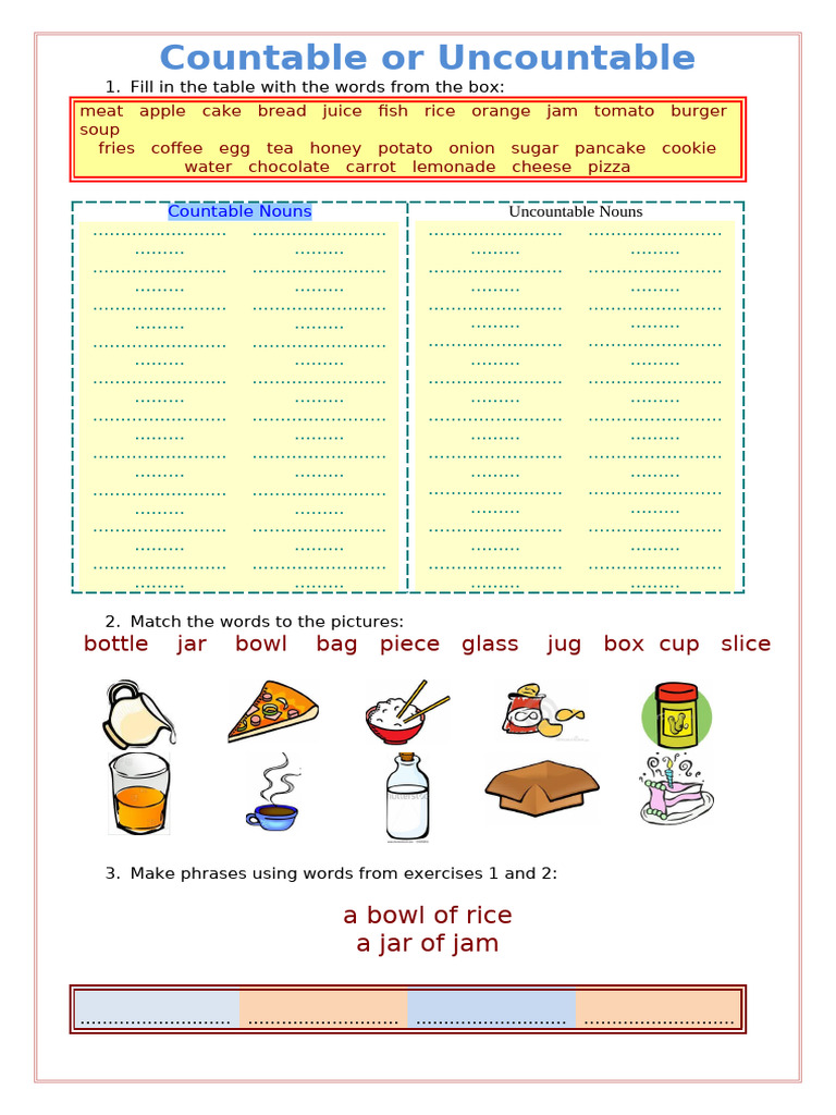 Countable or Uncountable - Ćwiczenia | PDF