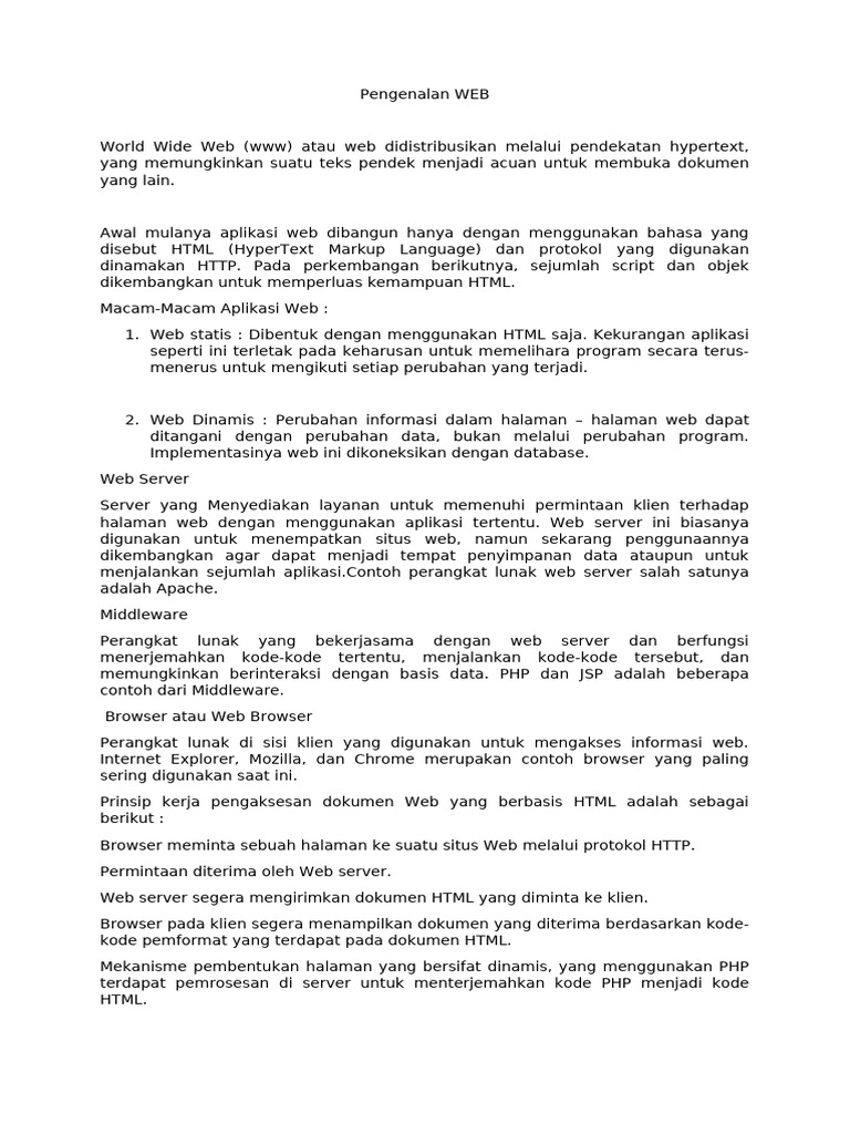 Pengenalan WEB | PDF