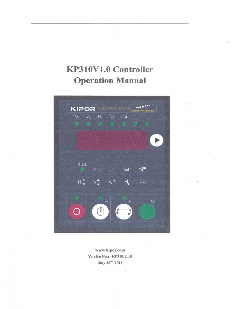 KIPOR Generator - Controller Operation Manual | PDF