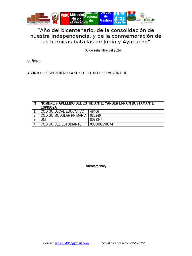 Codigo Modular Estudiante | PDF