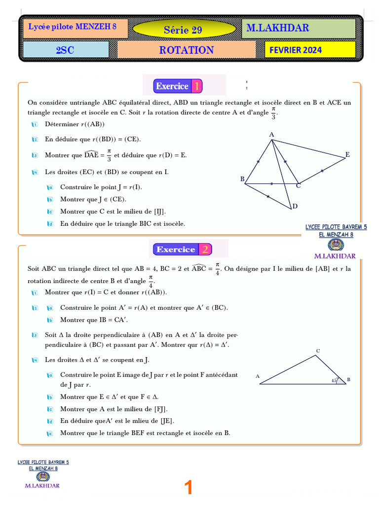 Feuille Rotation 2x 1 1 | PDF