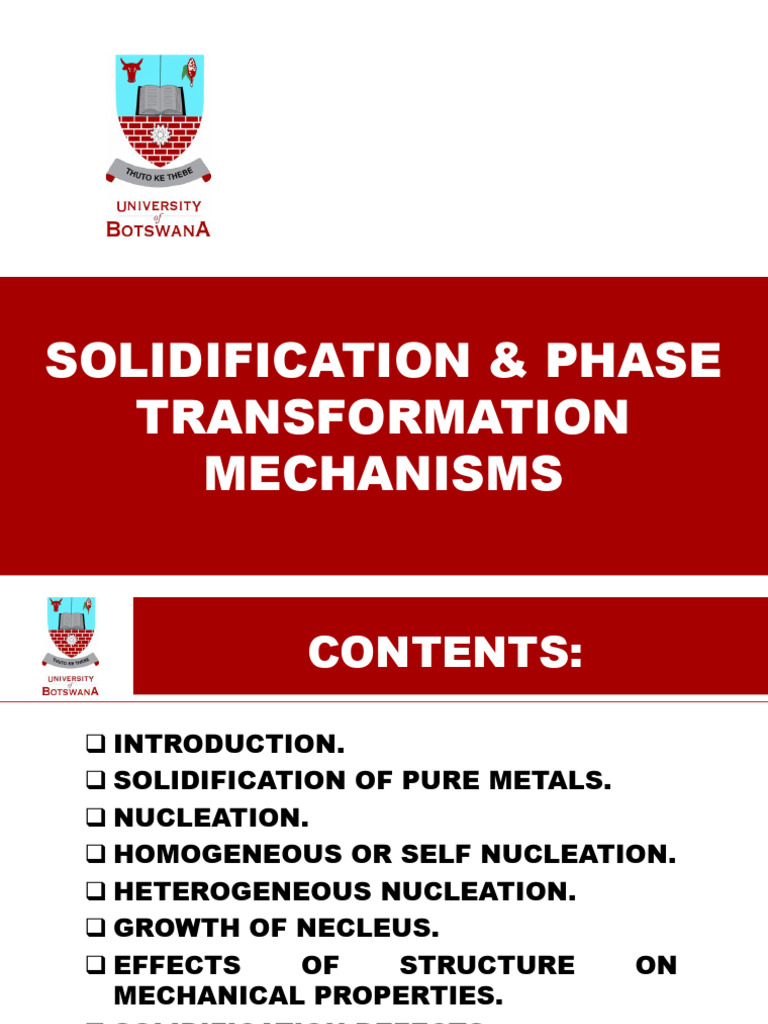 Lec #4 - MMB312-332 - Solidification Process in Materials - 2024 | PDF | Freezing | Science ...