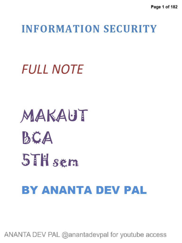 Information Security Full Final Note | PDF | Network Topology | Business