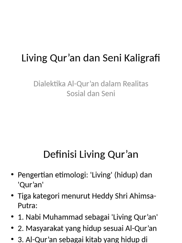 Living_Quran_dan_Kaligrafi | PDF