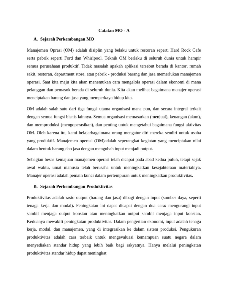 Catatan UTS MO | PDF