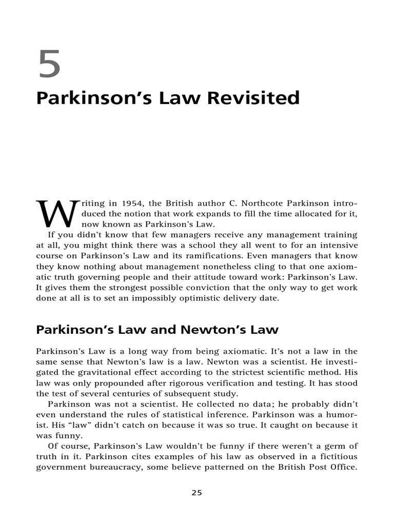 Peopleware Parkinson’s Law Revisited | PDF
