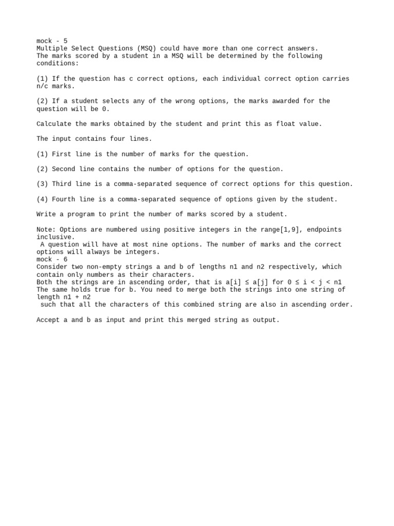 Mock Questions | PDF