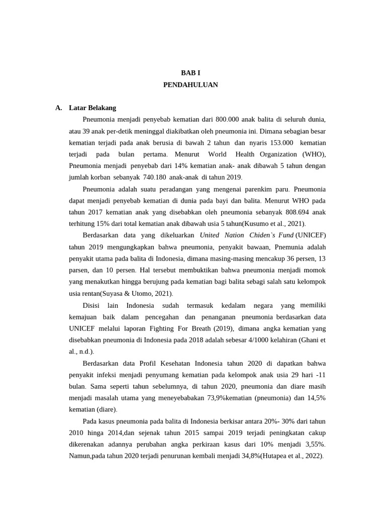 KEPERAWATAN ANAK OF + Pneumonia | PDF