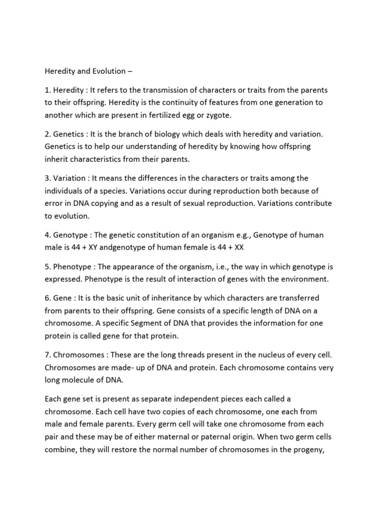 HEREDITY_AND_EVOLUTION_NOTES | PDF