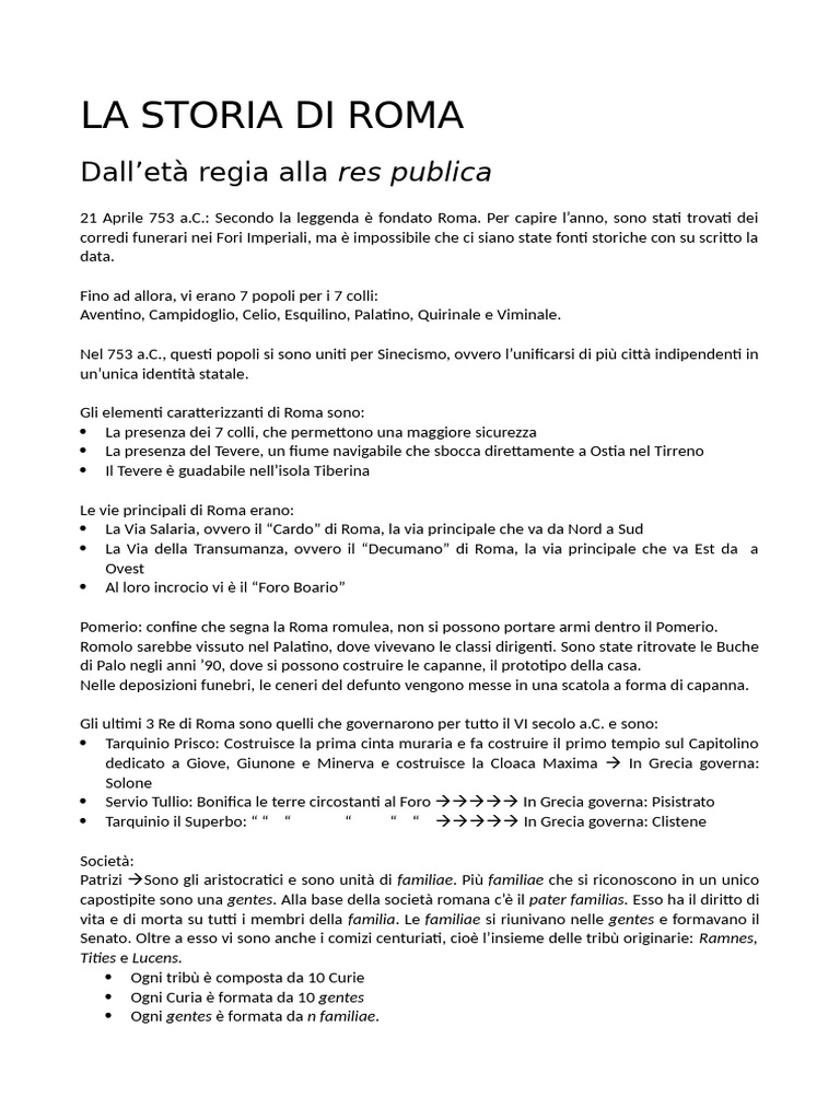 La Storia Di Roma | PDF