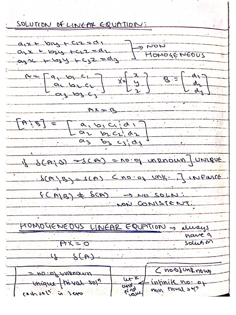 B Tech CSE - I Sem - TMA 101 Mathematics - Matrices-By-Harshit | PDF