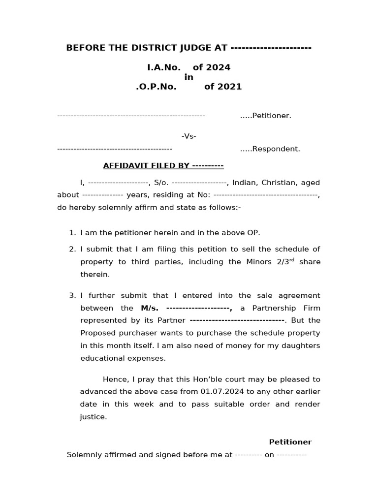 Advance Hearing Petition Format | PDF | Public Law | Justice