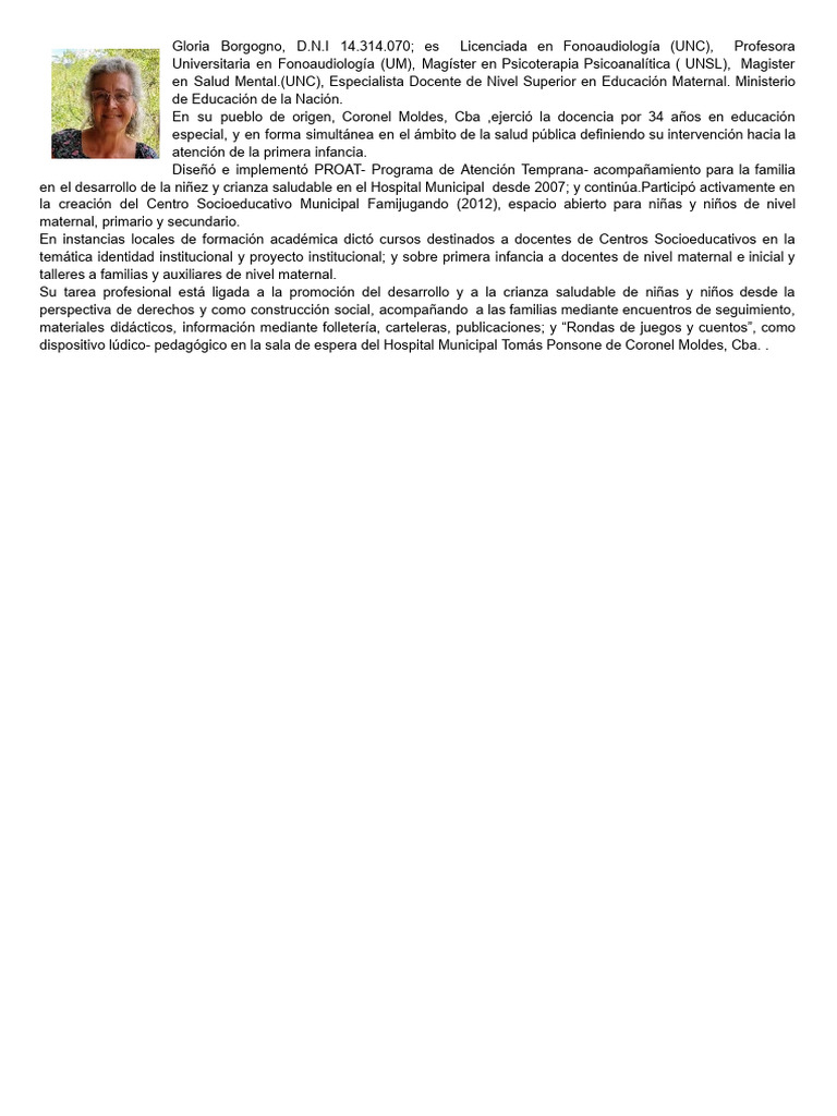 Gloria Borgogno CV | PDF