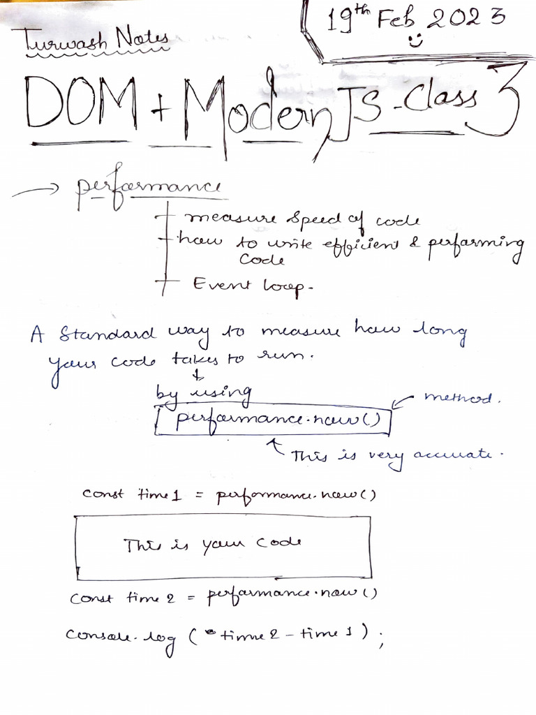 Dom+modern JS Class 3 - Handwritten Notes | PDF