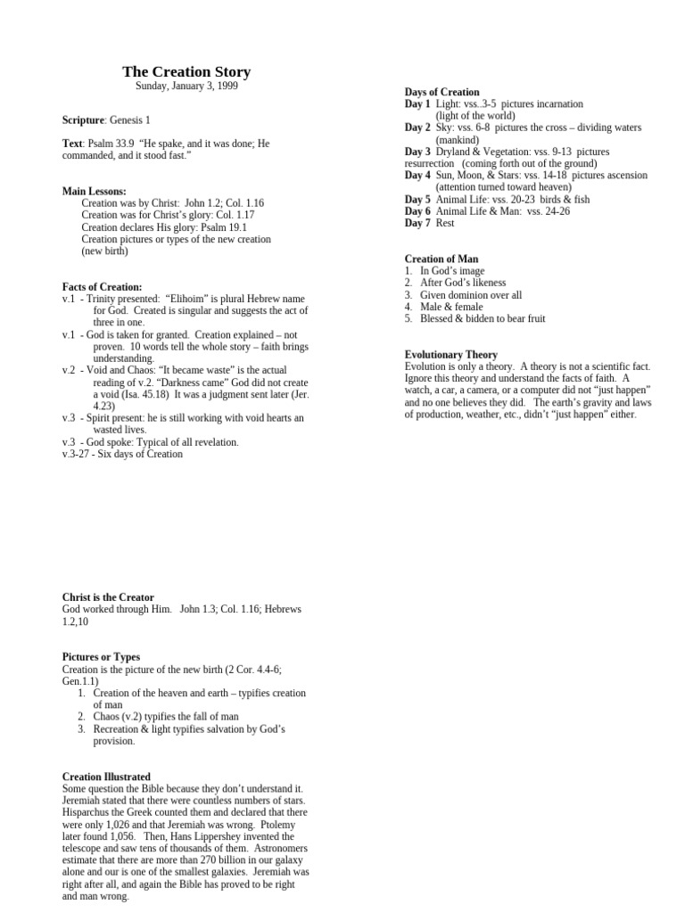 s01.creation--The Creation Story | PDF