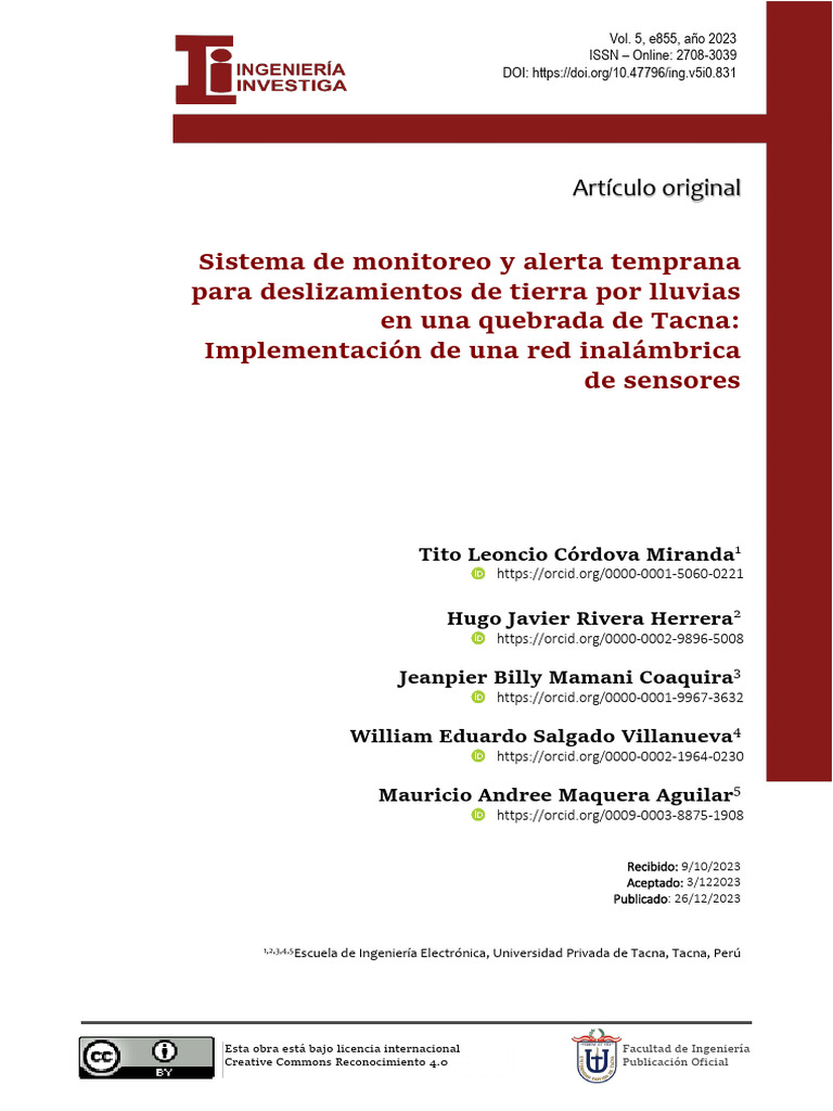 Sistema de Alerta Temprana de Deslizamiento de Tie | PDF