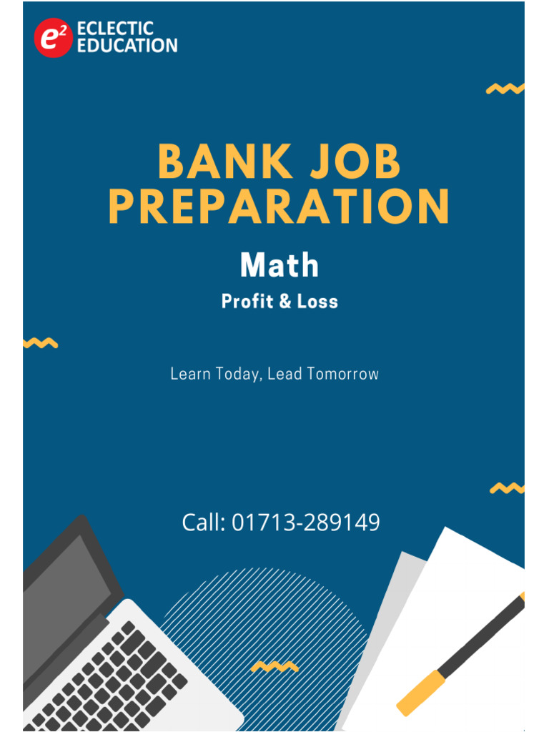 Bank Job Math Lec-10 (Profit-Loss) | PDF