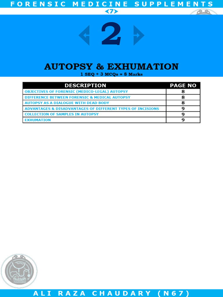 Autopsy (Ali Raza Forensic Supplements) | PDF