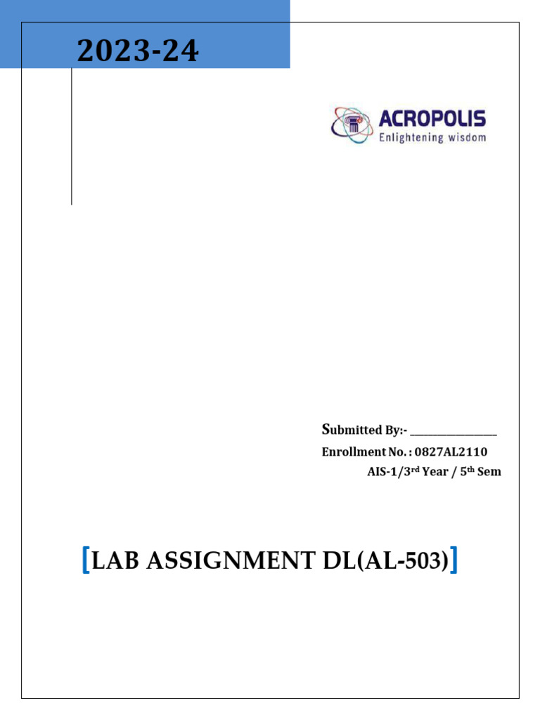 DL lab file front page | PDF