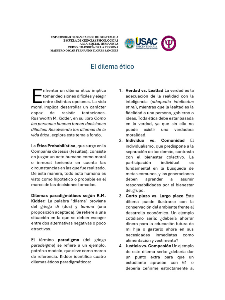 El Dilema Ético | PDF