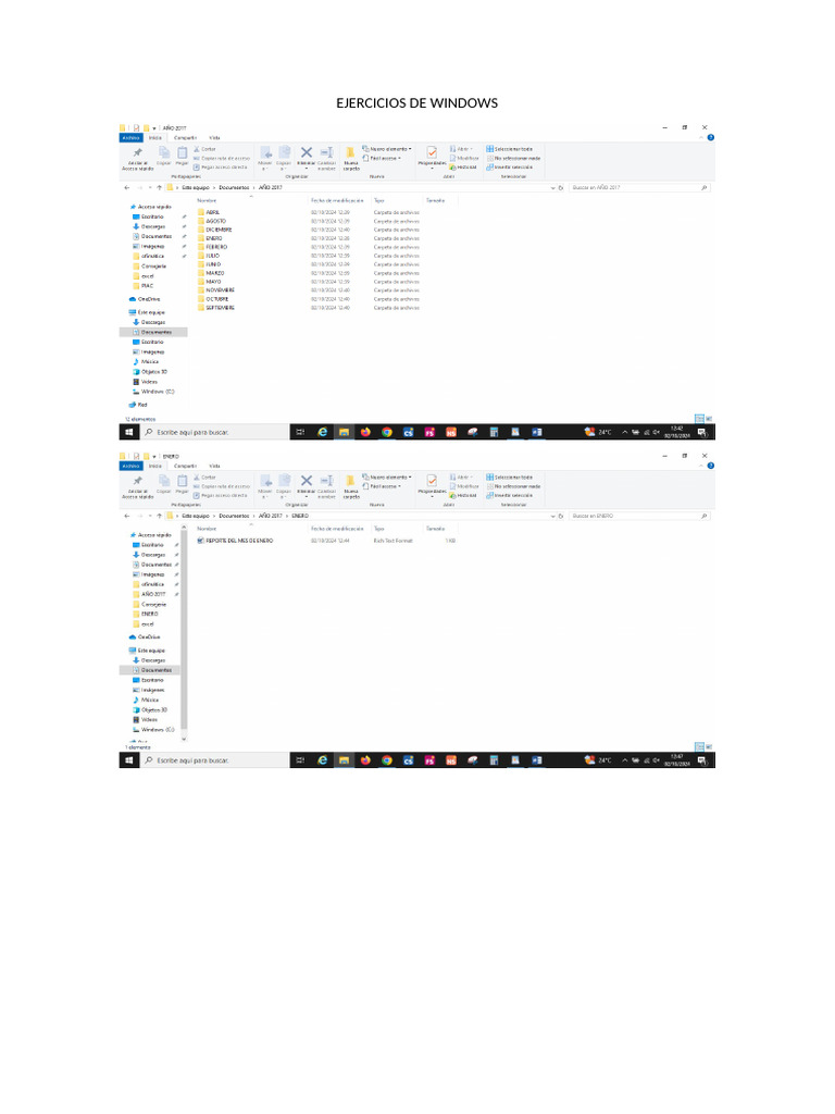 Ejercicios de Windows | PDF