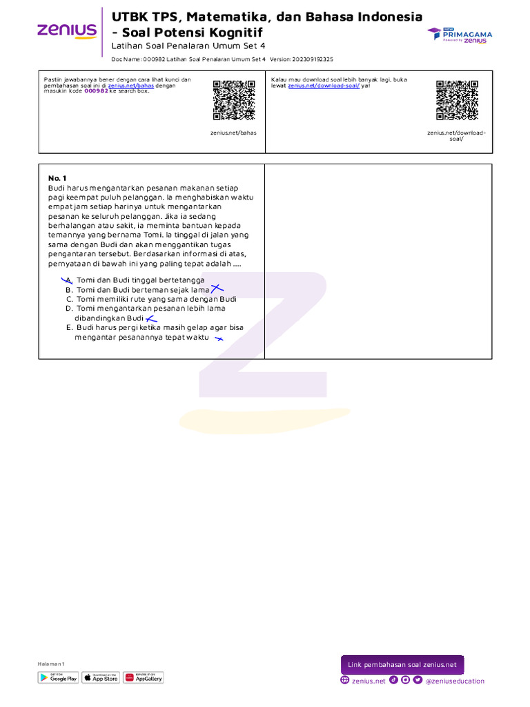 Latihan Soal Penalaran Umum Set 4 | PDF
