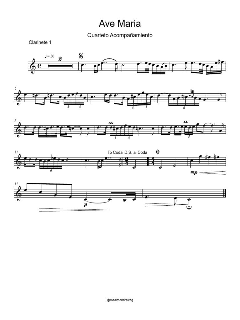 Ave María FS - Clarinete en Sib 1 | PDF