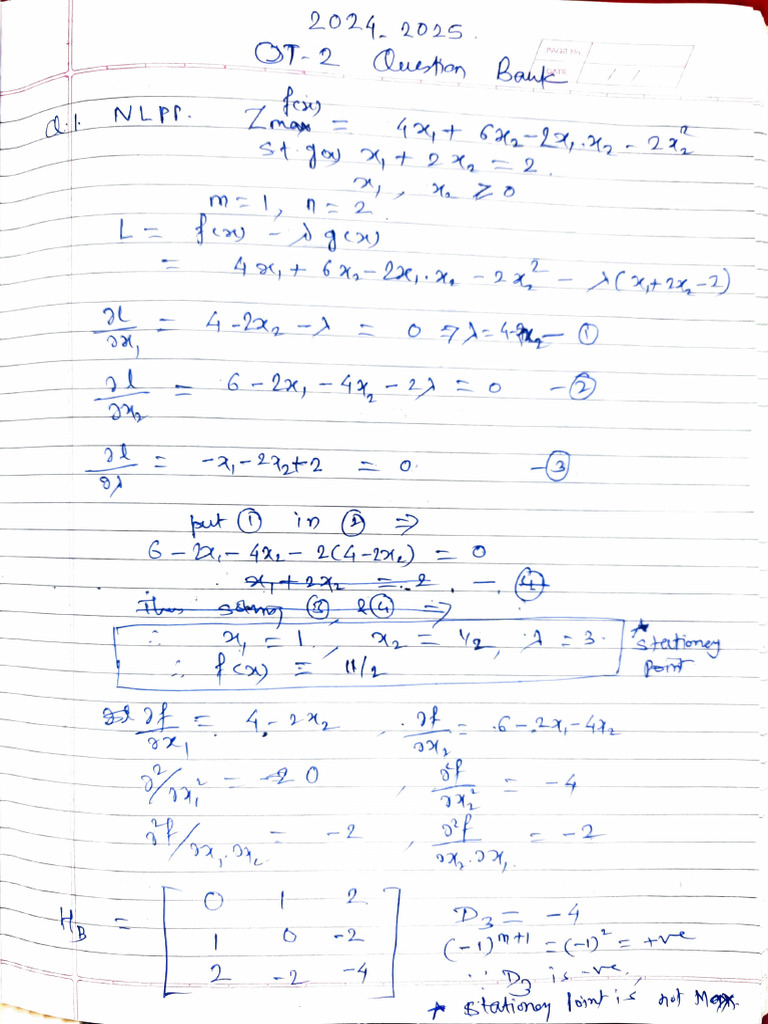 OT UT2 QB Numericals Answers | PDF
