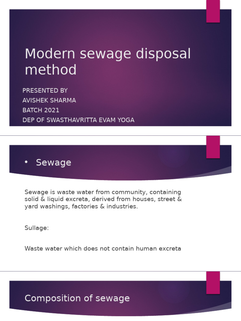 modern sewage disposal ppt | PDF